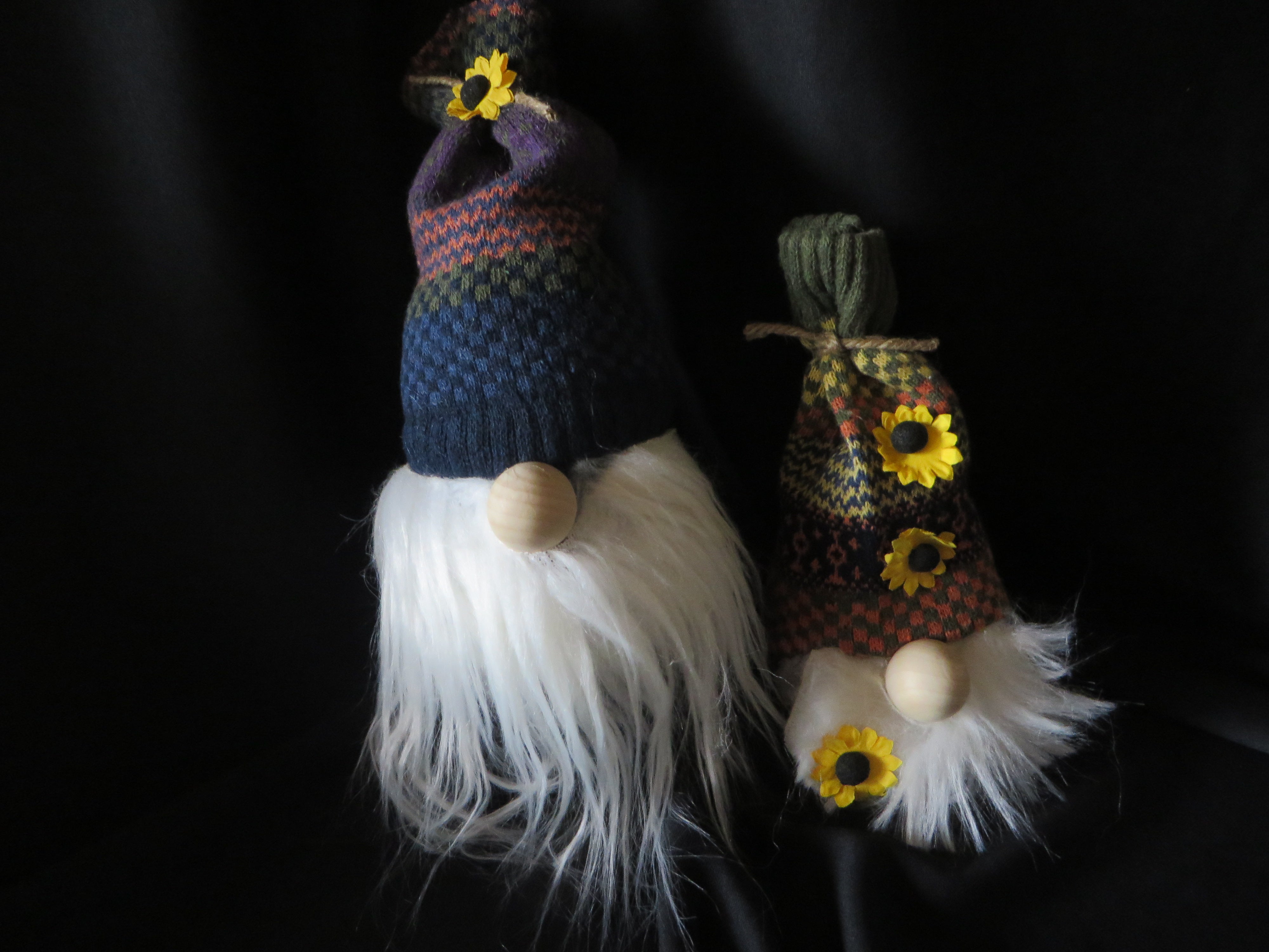 Two Fall themed gnomes - Big brother and little brother gnomes - 8" an ...